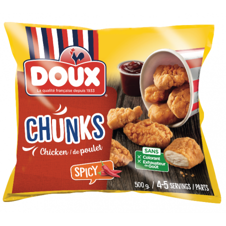 CHUNKS DE POULET SPICY 500g DOUX